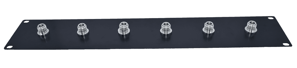 N Type Patch Panel 2U 6 port black flat loaded no fold